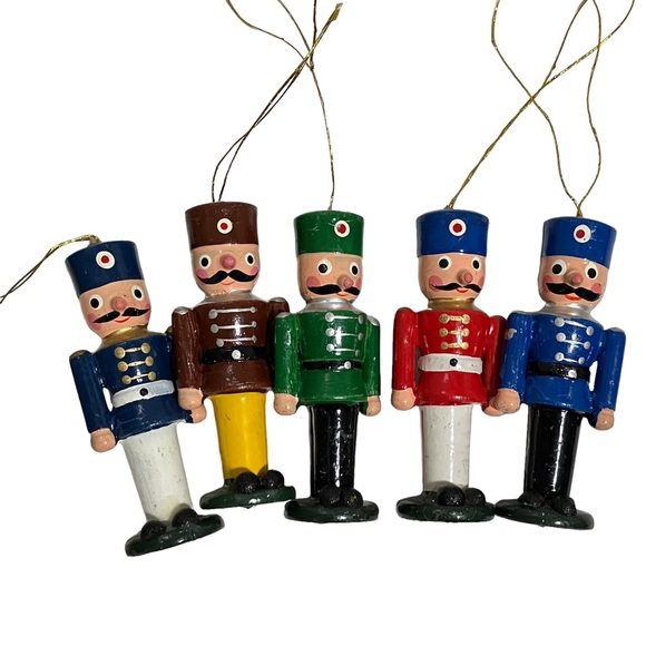 Vintage | Holiday | Vintage Wooden Toy Soldiers Christmas Ornaments Lot ...